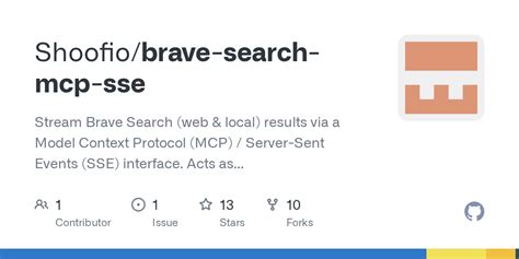 Github Shoofiobrave Search Mcp Sse Stream Brave Search Web And Local