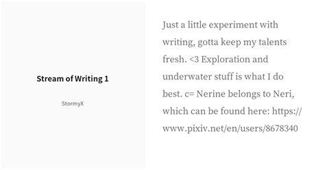 R 18 Underwater Peril Stream Of Writing 1 Stormyxの小説 Pixiv