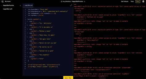 Help Please With Magic 8 Ball Project Ios Developer Career Path Other Codecademy Forums