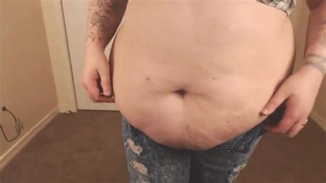 Bbw Huge Belly In Tight Pants Button Broke