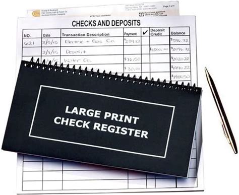 Jumbo Print Check Register Book Large Print Easy To Read Spiral Bound 56 Pages