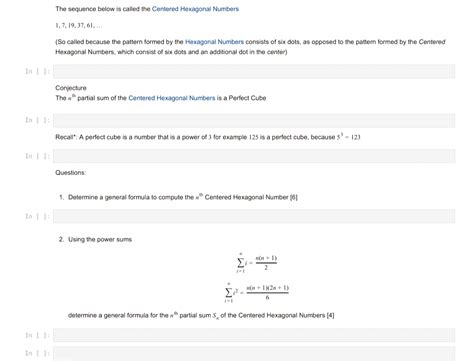 Solved The Sequence Below Is Called The Centered Hexagonal