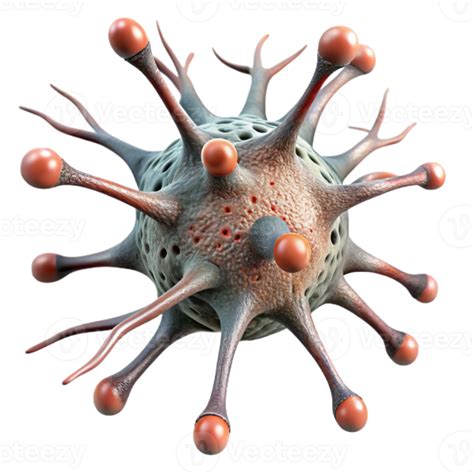 Magnificent Traditional Neuron Cluster Microscopic View Isolated