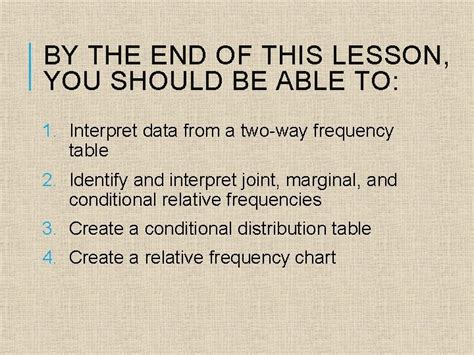 Joint Marginal And Conditional Frequencies Twoway Frequency Tables
