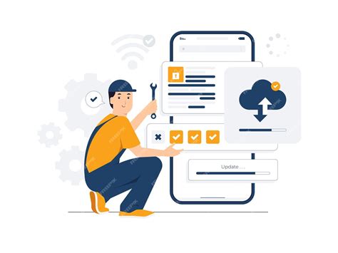 Premium Vector Update Software System Maintenance Update Process Install Software Operating