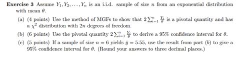 Solved Exercise 3 Assume Y1 Y2 Yn Is An I I D Sample Of Chegg Com