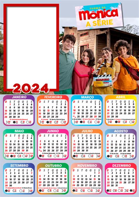 Moldura Calendário 2024 Turma Da Mônica A Série Png Imagem Legal