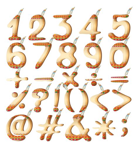 Numeric Figures In Indian Artwork Addition Clipart Artwork Vector