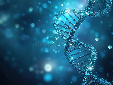 A Close Up Image Of A Double Stranded Dna Molecule Against A Blue