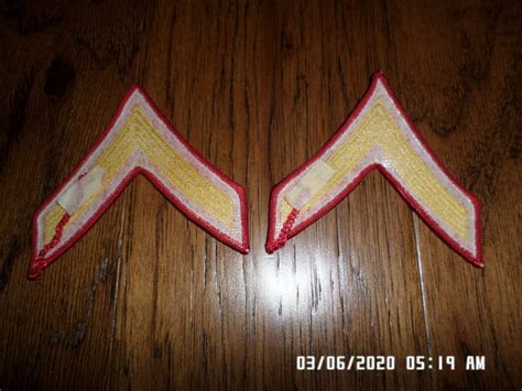 Marine Corps Private First Class Shoulder Patches Dress Blues Uniform