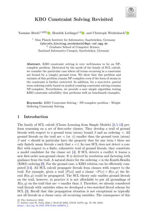 pdf kbo constraint solving revisited