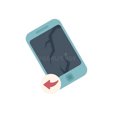 Smartphone Showing Broken Screen And Undo Arrow Requesting Reverse Action Stock Illustration