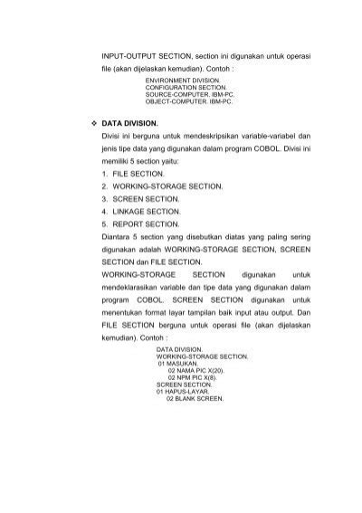 input output section sec