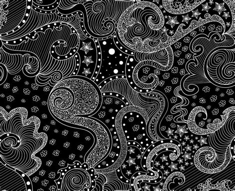 Magic Abstract Vector Seamless Pattern With Doodles Curling Lines