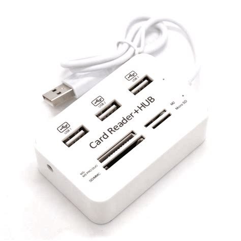 Hot 7 In 1 Portable Multi Function 3 Port Usb Hub 2 0 Splitter Combo Card Reader Support Tf Sd