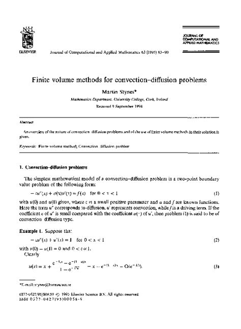 pdf finite volume methods for convection diffusion problems