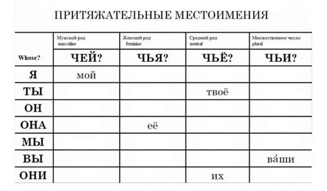 Interactive Exercise For Grade 3 Притяжательные местоимения