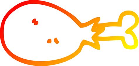 만화 요리 닭 다리의 따뜻한 그라데이션 선 그리기 고기에 대한 스톡 벡터 아트 및 기타 이미지 고기 귀여운 그라데이션