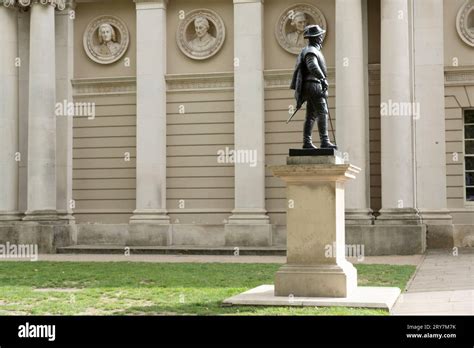 Statue Of Sir Walter Raleigh In Front Of The Pepys Building Site Of