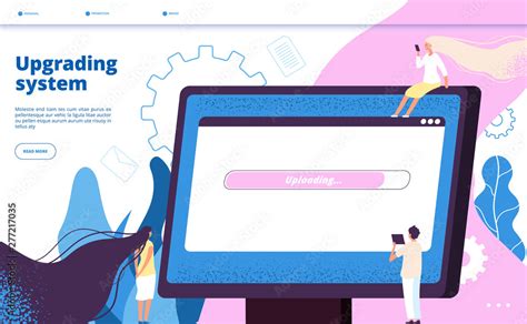 Upgrading System Upgrade Systems Website Update Computer Laptop Software Pc Maintenance Vector