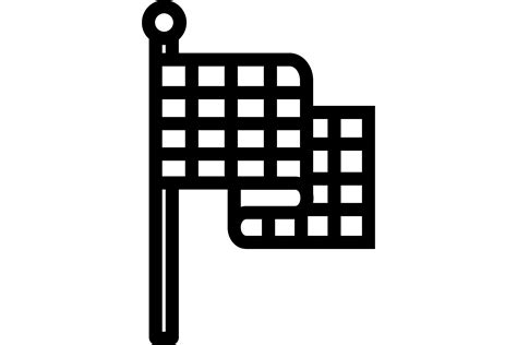 Finish Flag Line Icon Stop Flag Finis Graphic By Pch Vector