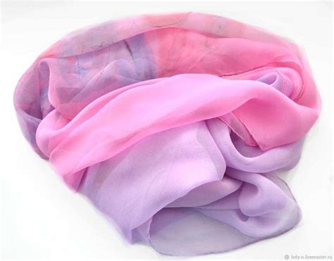 Шелковый шарф Лиловый закат шелк шифон батик в интернет магазине на Ярмарке Мастеров