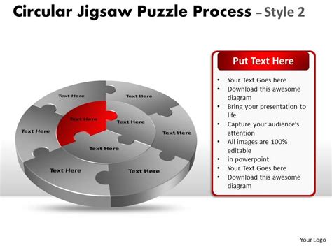Circular Jigsaw Diagram Puzzle Process Style Flow PowerPoint