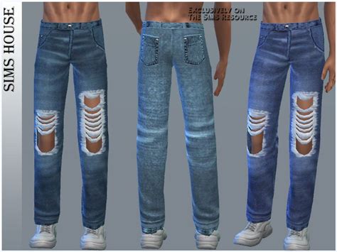 Sims Houses Mens Ripped Jeans Sims 4 Men Clothing Ripped Jeans Men