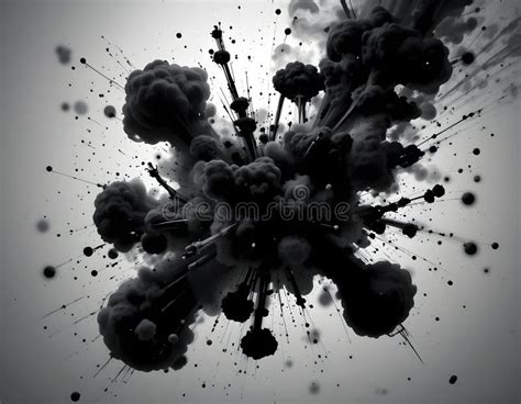 Stylized Ink Blot Explosion With Smooth Gradients On Minimal Background Stock Illustration
