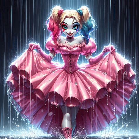 Harley Quinn Pink Shiny Wet Dress By Chryslerfire On Deviantart