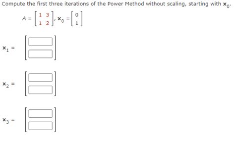 Solved Compute The First Three Iterations Of The Power Chegg
