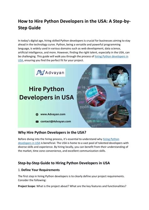 PPT How To Hire Python Developers In The USA A Step By Step Guide