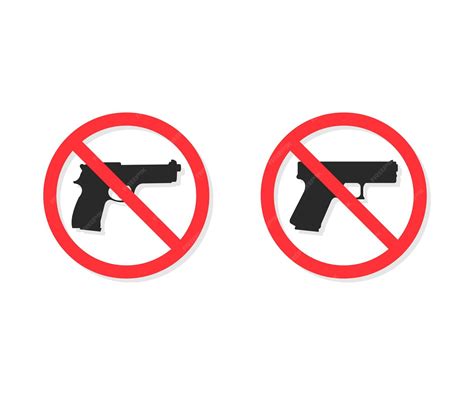 Premium Vector No Weapons Sign No Guns Icon No Gun Sign