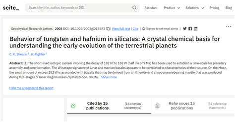 Behavior Of Tungsten And Hafnium In Silicates A Crystal Chemical Basis For Understanding The