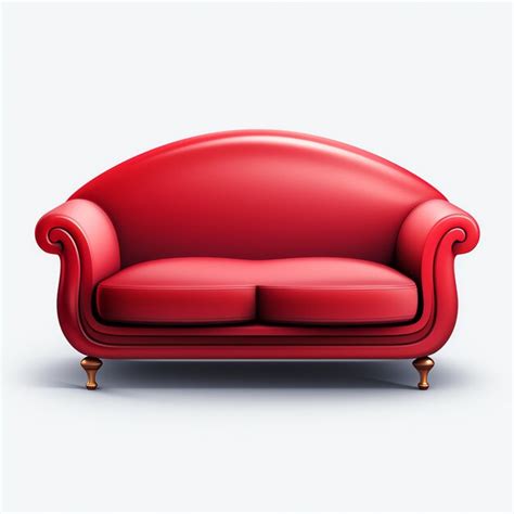 Premium Photo A Red Couch With Wooden Legs