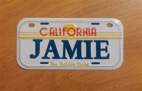 California Golden State Mini Bike License Plate Name Jimmy Jamie Jan Jo