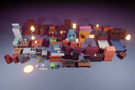 house hold objects pack 3d interior unity asset store