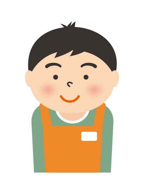 エプロン姿の男性従業員のイラスト 無料のイラストならいらすとごー