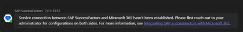 3512164 Service Connection Error When Trying To Use Successfactors App In Microsoft Teams