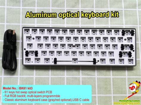 Optical Keyboard Kit Custom 60 61 Keys Optical Switch Aluminum Keyboard Kit