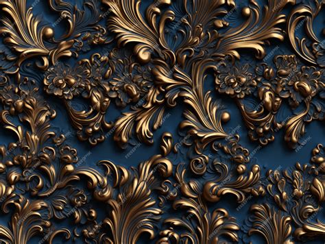 Seamless Barocco Scrollwork Pattern Venzel And Whorl Royal Vintage