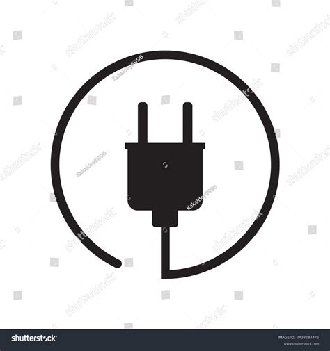 Electric Plug Vector Icon On White Stock Vector Royalty Free 2433284475 Shutterstock