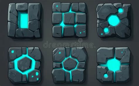 Interacting With Brightly Colored Energy Blocks With Cracked Stone