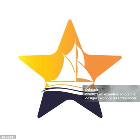 요트 스타 모양 로고 디자인 요트 클럽 또는 요트 스포츠 팀 벡터 로고 디자인 Championship에 대한 스톡 벡터 아트 및 기타 이미지 Championship