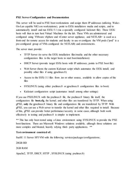 Esxi Pxe Server Instructionsdocumentation Docx