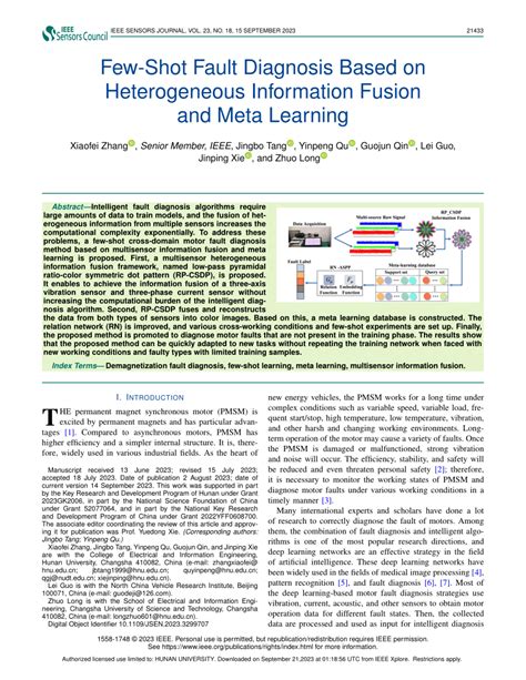 Pdf Few Shot Fault Diagnosis Based On Heterogeneous Information
