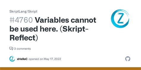 Variables Cannot Be Used Here Skript Reflect · Issue 4760 · Skriptlangskript · Github