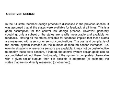 Ppt Full State Feedback Control Powerpoint Presentation Free