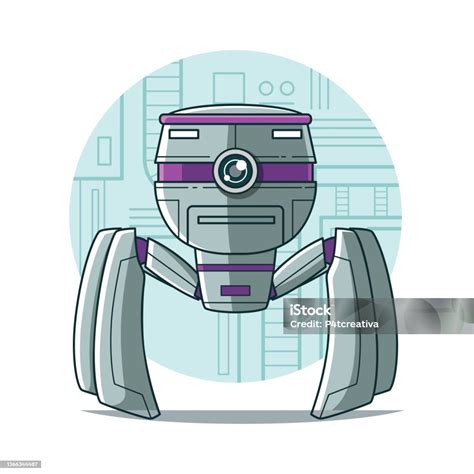 Desain Ilustrasi Kartun Maskot Robot 4 Ilustrasi Stok Unduh Gambar