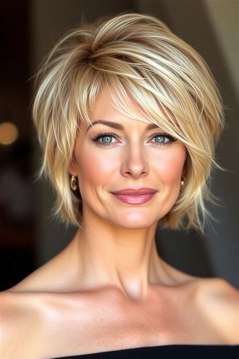 25 Layered Bob Haircuts For Women Over 50 Textured Blonde Shag Bob
